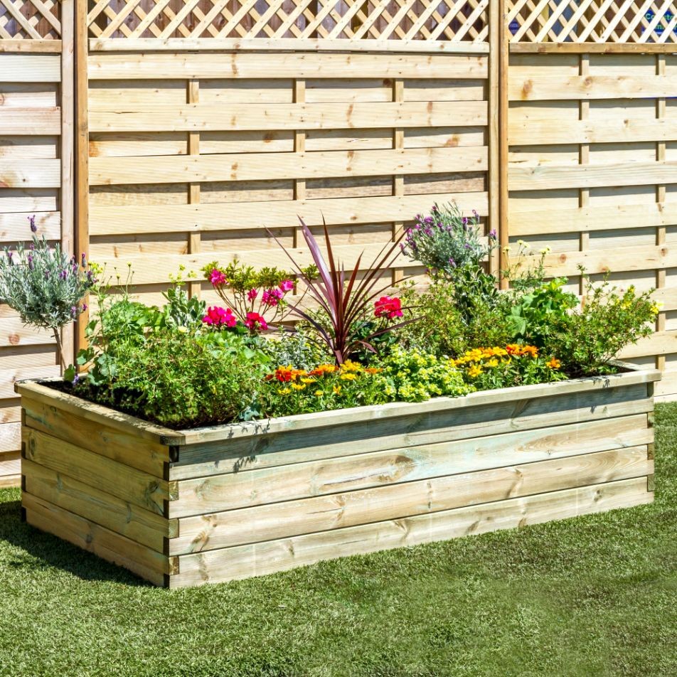 Wooden Garden Planters | Zest Large Sleeper Raised Bed