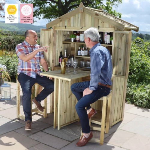 Zest Garden Bar and 2 Stool Set | Garden Bistro Bar