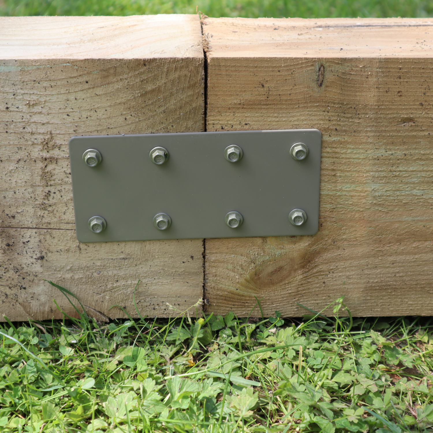 FENCEMATE® Sleeper Joining Plate Olive Grey 170mm x 80mm x 2mm