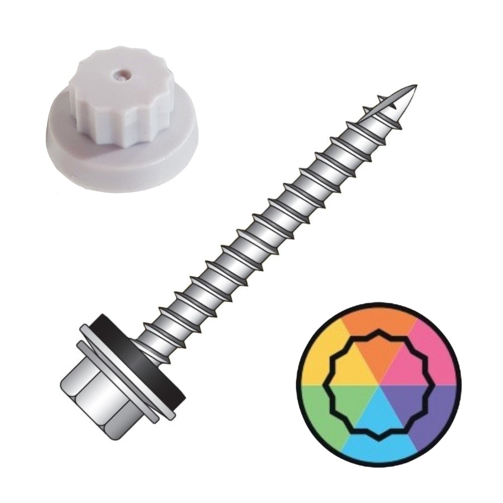 60mm Moulded Head Single Skin to Timber 16mm Washer Fixings