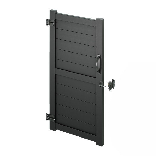 DuraPost Sleek Aluminium Privacy Gate Black 1.76m X 0.9m