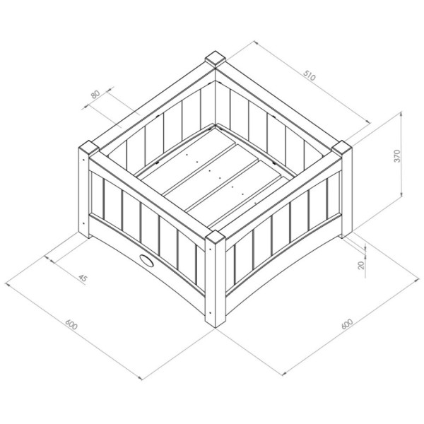 Wooden Garden Planters | Zest Chelsea Square Planter