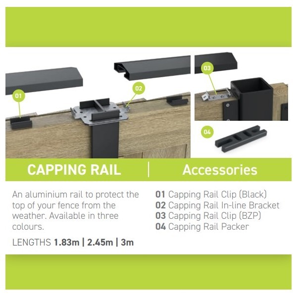 DuraPost Capping Rail Packer Black (10 Pack) | DuraPost UK