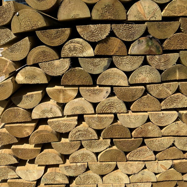Wooden Fence Rails| Halfround Rails 3.66m x 100mm TSW