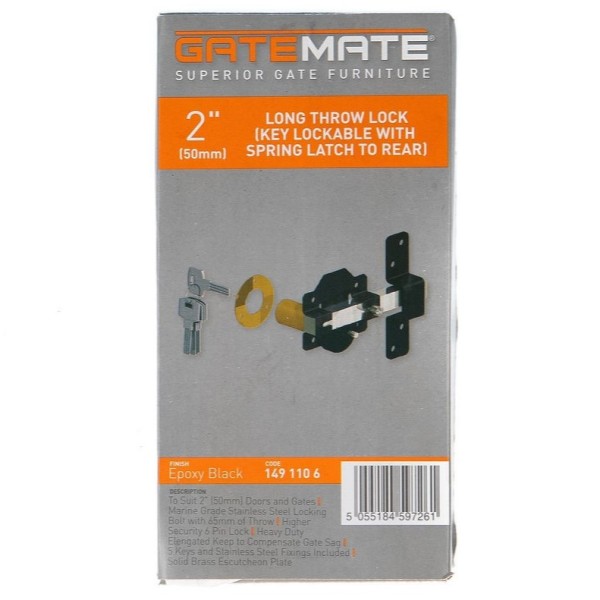 Premium Lock - Spring Latch 50mm (2") | Wooden Gate Lock